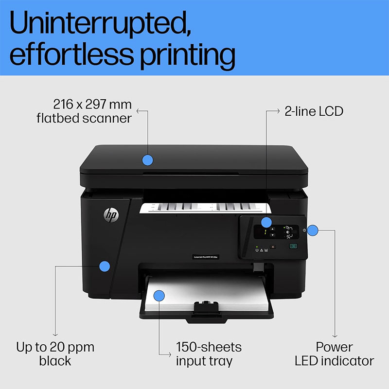 HP LaserJet Pro MFP M126a Printer Multi-function Monochrome Laser ...